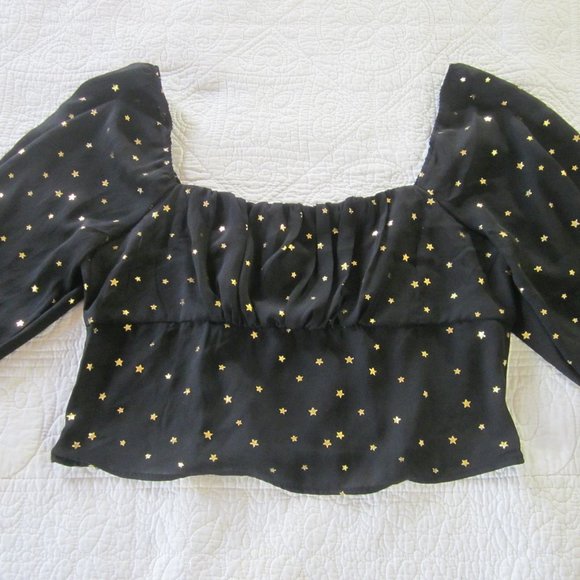 Francesca's Collections | Tops | Francescas Mi Ami Top L Black Gold ...